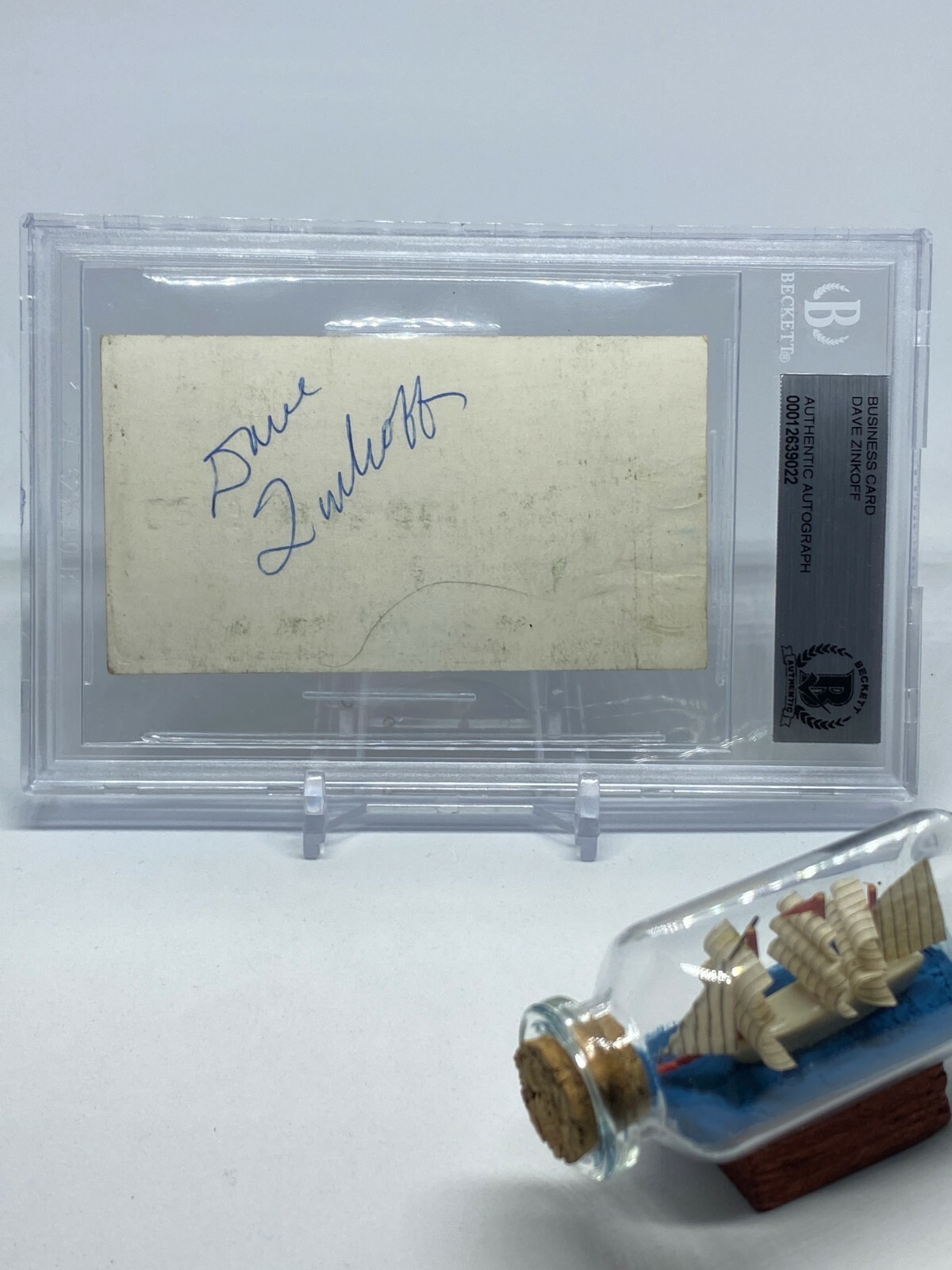 Broadcaster Dave Zinkoff signed Business Card Beckett BAS Auto Sixers ...