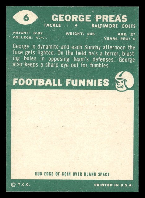 1960 Topps - #6 George Preas (RC) for sale online | eBay