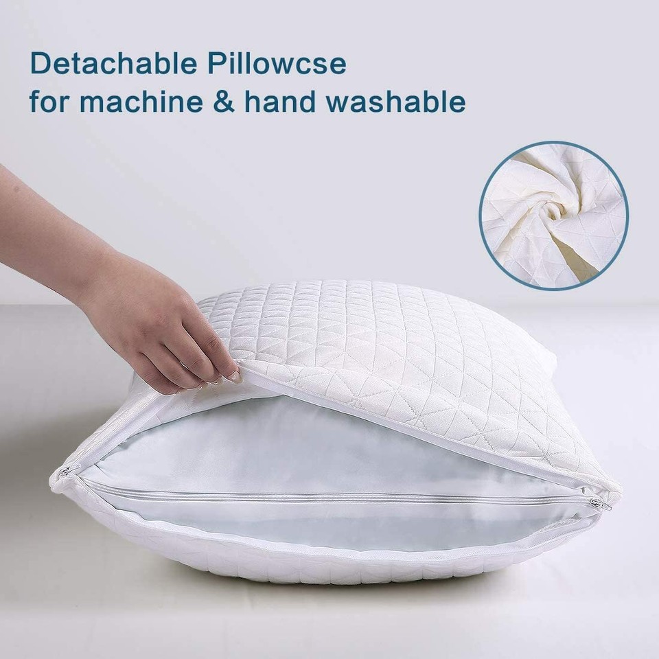 Memory Foam Fill Adjustable Loft Bed Pillow for Sleeping Washable ...