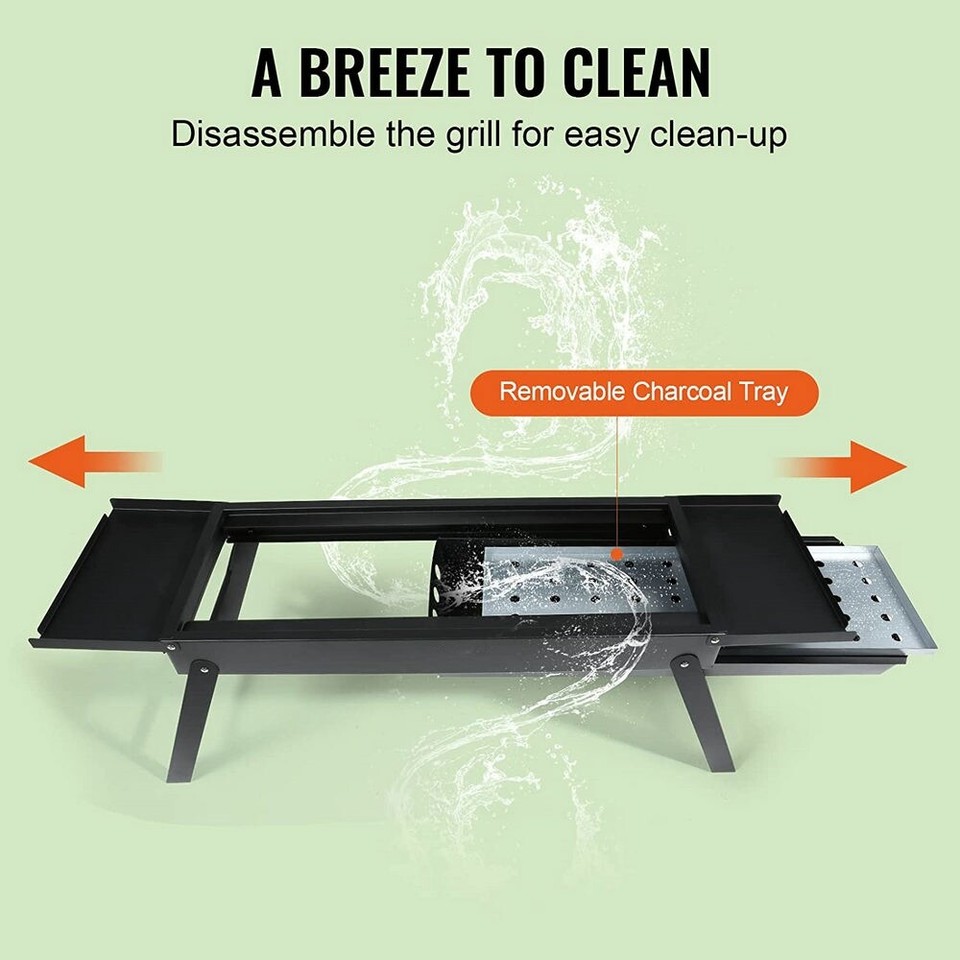 Folding Portable Camping BBQ Grill Picnic Campfire Over Fire Cooking ...