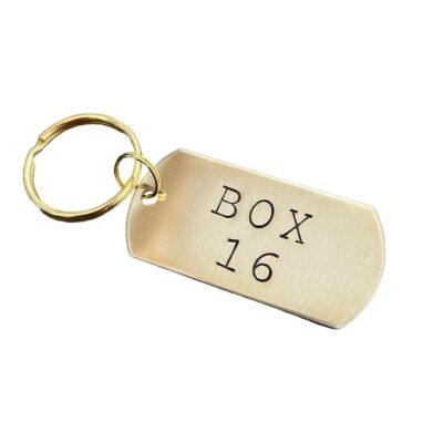 Customized Hand-Stamped Box # Mailbox Number Metal Keychain Tags Brass ...