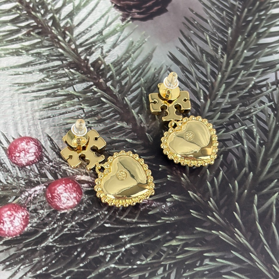 Tory Burch Roxanne Purple Heart Drop Earrings | eBay