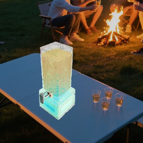 Beverage Dispenser with Ice-Blue LED Light Party Drink Dispenser Large ...