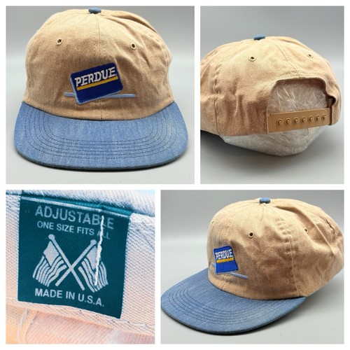 Vintage Perdue Chicken Embroidered Denim Khaki Snapback Dad Hat Cap USA ...