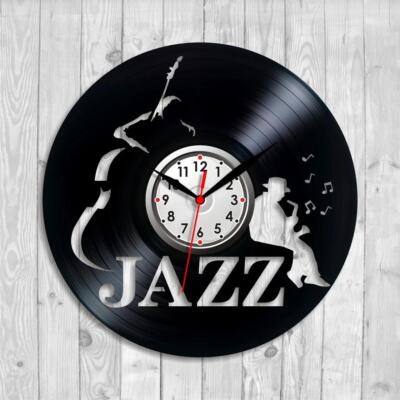 Jazz Time Wall Clock Record Clock Gift Decor Blues Saxophone Music Cafe ...