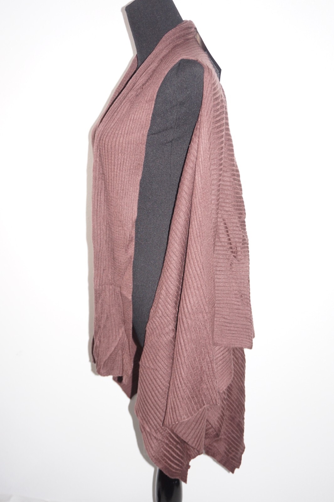 Iman Ribbed Sweater Cape Shawl Wrap Espresso Brown Womans Sz M L | eBay