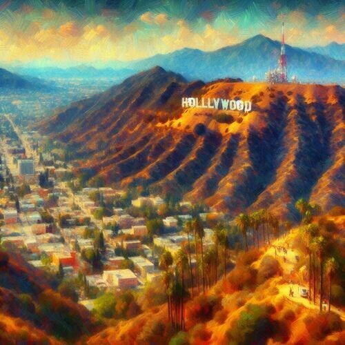 Hollywood Sign - Oil Painting (Digital Image) | eBay