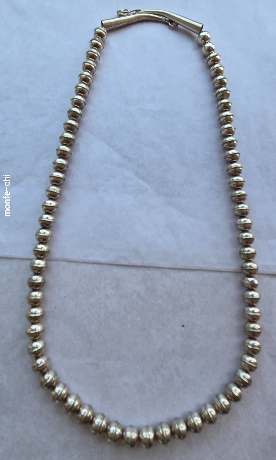 Native American Indian Sterling Silver Bead Necklace … - Gem