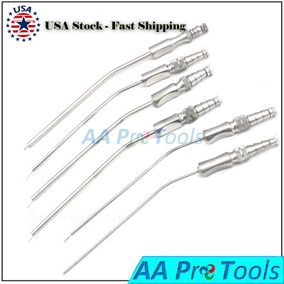 GERMAN PREMUM SET OF 6 FRAZIER SUCTION TUBE ANGLED 6FR-11FR ENT ...