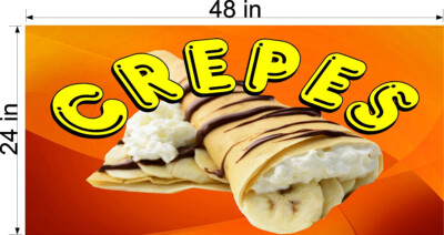 CREPES VINYL BIG SIGN BANNER 2' X 4' NEW! | eBay