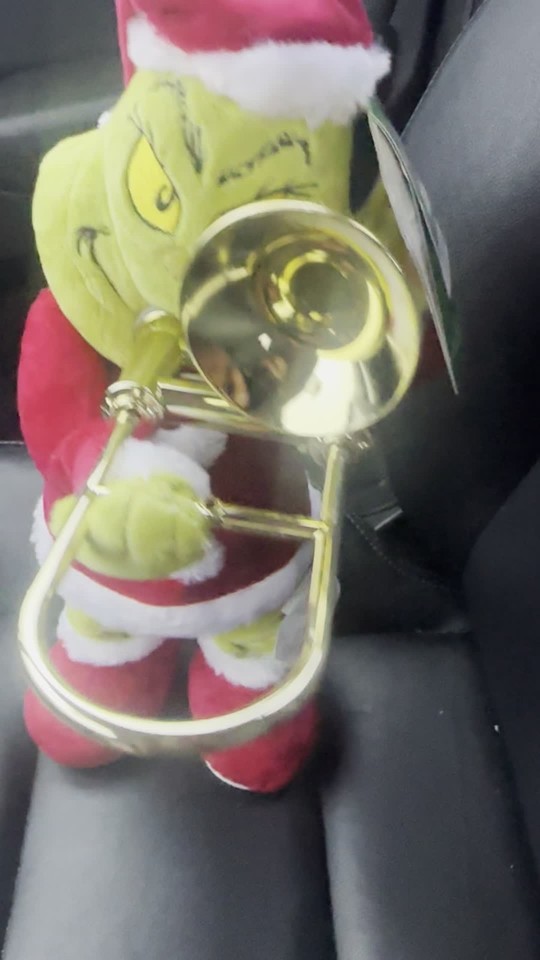 Animated Dr Seuss The Grinch Plush Trombone Playing You're a Mean One ...