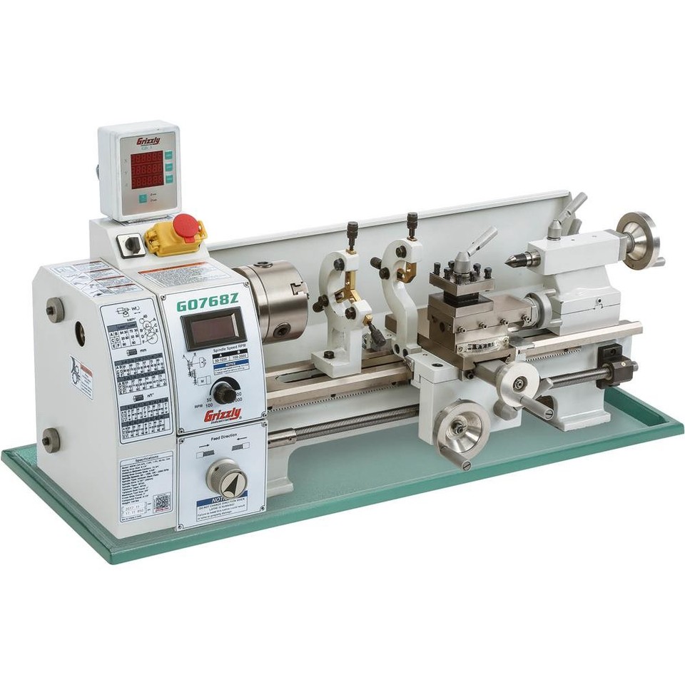 G0768Z 8" x 16" Variable-Speed Benchtop Metal Lathe with DRO ...