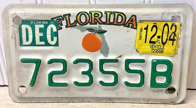 2004 Florida Motorcycle License plate Orange 72355B | eBay