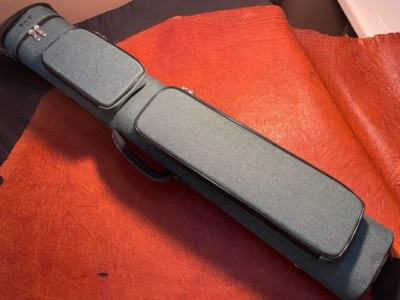 TNT 3x5 Green Nylon Pool Cue Case. Blue interior. Back Pack Straps. | eBay