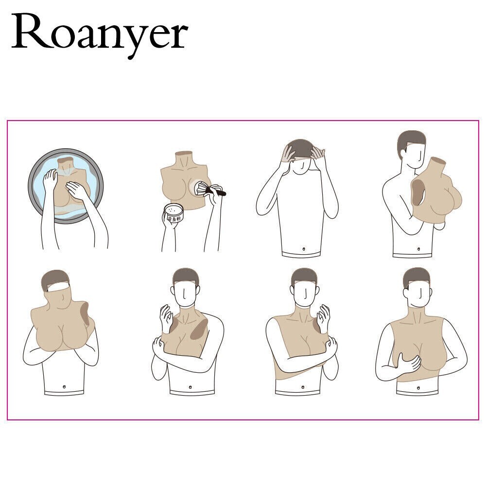 Roanyer Crossdresser Silicon Fake Boobs Breast Forms Breast Plate For ...