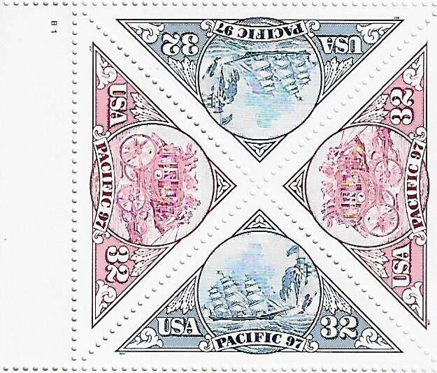 US Pacific 97 SFO PAN-AM Expo 32c Stamp Plate Block of 4 Scott #3130 ...