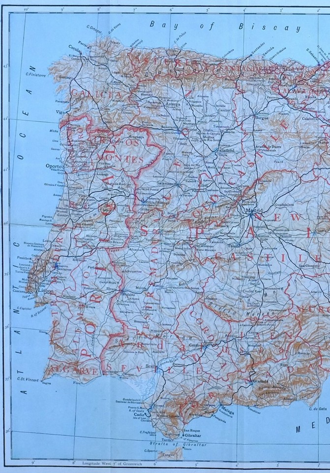 MAP/BATTLE PLAN SPAIN & PORTUGAL 1807-1814 NEW CASTILE MURCIA ARAGON ...