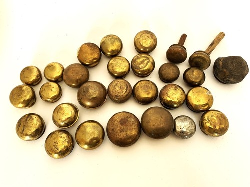 Collection of 26 Small Brass End Caps Vintage Bed Parts Salvaged ...