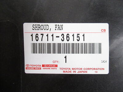 Genuine Toyota 16711-36151 Radiator Fan Shroud Fan | OEM | 1 Year ...