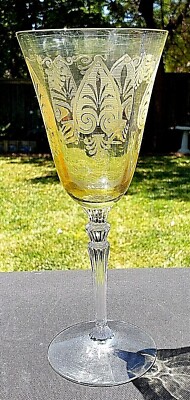 Trojan Yellow Topaz 8¼" x 3 3/8" Water Goblet 9 oz. 5099 / 280 | eBay