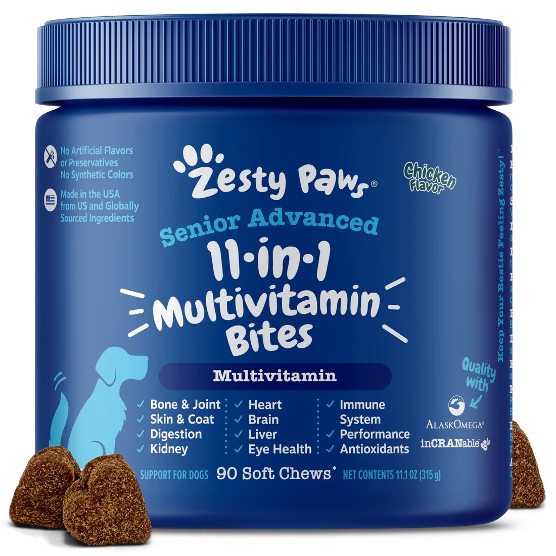 Zesty Paws Advanced 11 in 1 Multivitamin Bites for Dogs 90 Chews ...