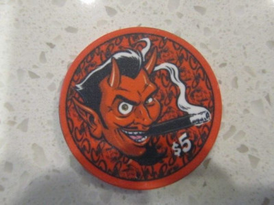 $5 Smoking Red Devil El Diablo Casino Chip + FREE Mystery Las Vegas ...