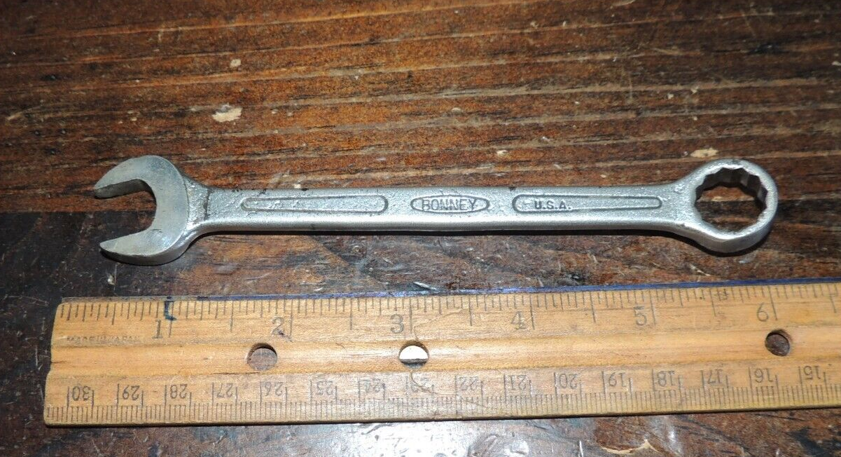 1/2" VINTAGE No. 1162 BONNEY COMBINATION WRENCH "OUTLINED STYLE", USA ...