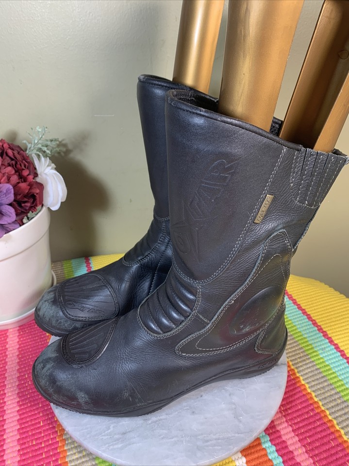 Oxtar Motorcycle Black Leather Zip Boots 7103/GI GoreTex Lined Men’s EU ...