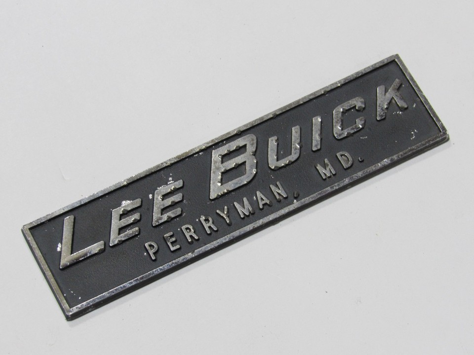 VTG Lee Buick Perryman Maryland Metal Dealership Badge Emblem Tag MD ...