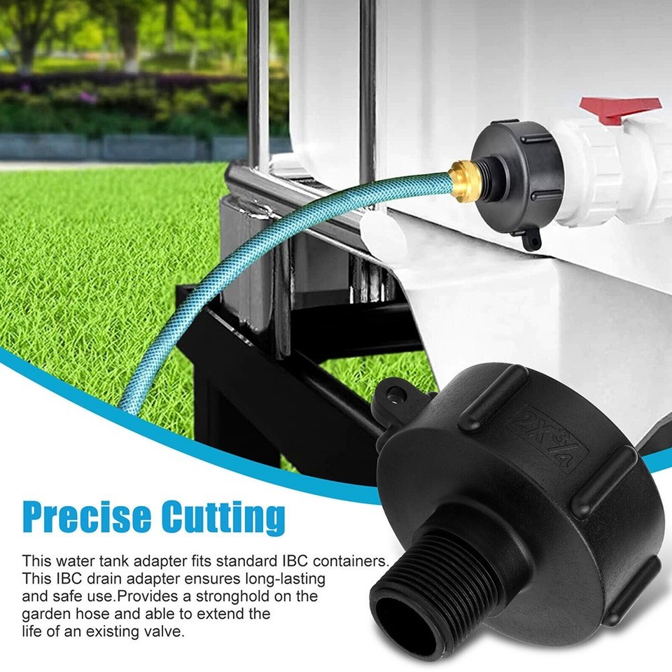 IBC Tote Tank Water Adapter Coarse Thread 2Drain Plug-Connector For ...