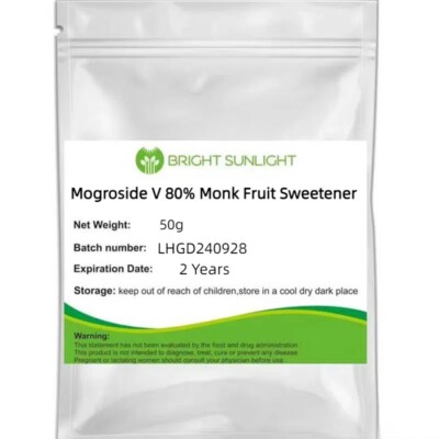 50g Mogroside V 80% Monk Fruit Sweeteners Zero Calories Extract Powder ...