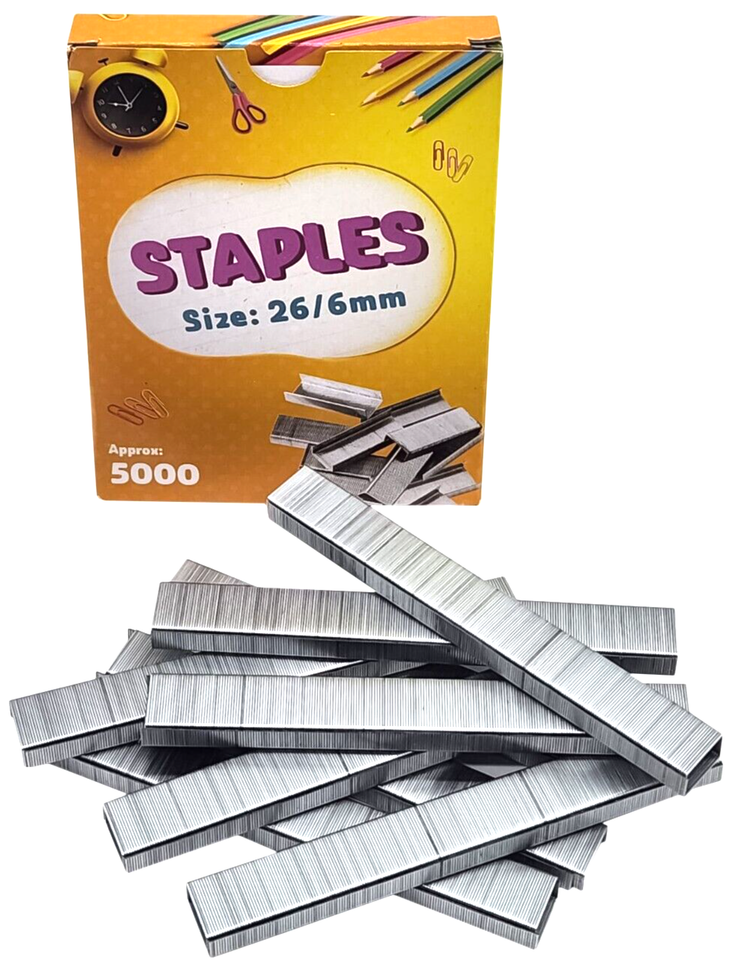 Staples 5000 Office Size 26/6 Standard Fit 26/6mm Staples for Desktop ...