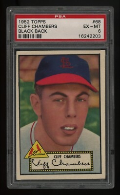 1952 TOPPS Cliff Chambers Black Back #68 PSA 6 EX MT | eBay