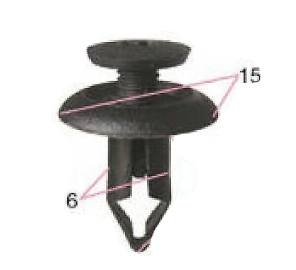 (Lot of 100) Scrivet 6mm Hole Dia., Plastic Push Retainer Fastener Pin ...