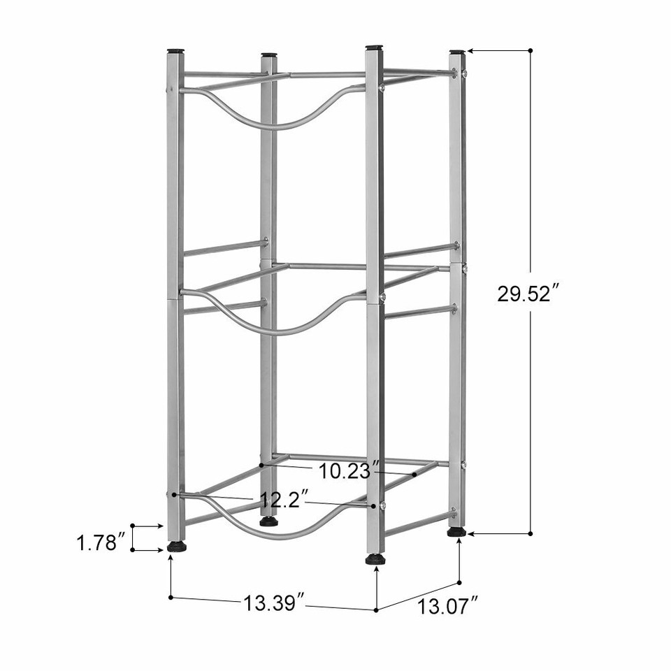3/4/5 Tier Water Bottle Rack Storage Durable Detachable Convenient ...