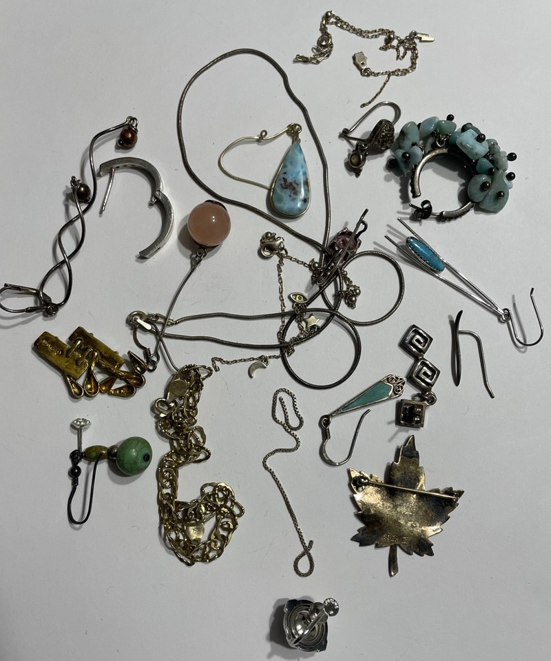 Lovely Lot of Sterling Silver Jewelry for Scrap/Wear/Repurpose/Repair ...
