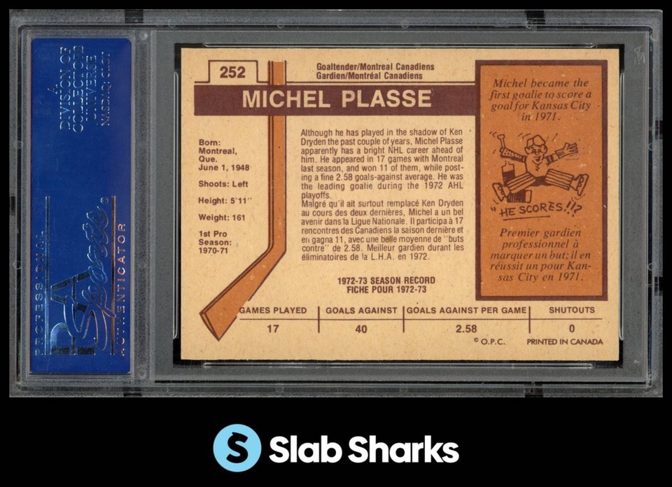 1973 O-PEE-CHEE #252 MICHEL PLASSE RC ROOKIE PSA 9 | eBay