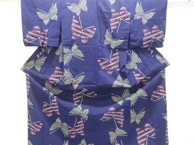 74135# JAPANESE KIMONO / ANTIQUE YUKATA / BUTTERFLY | eBay