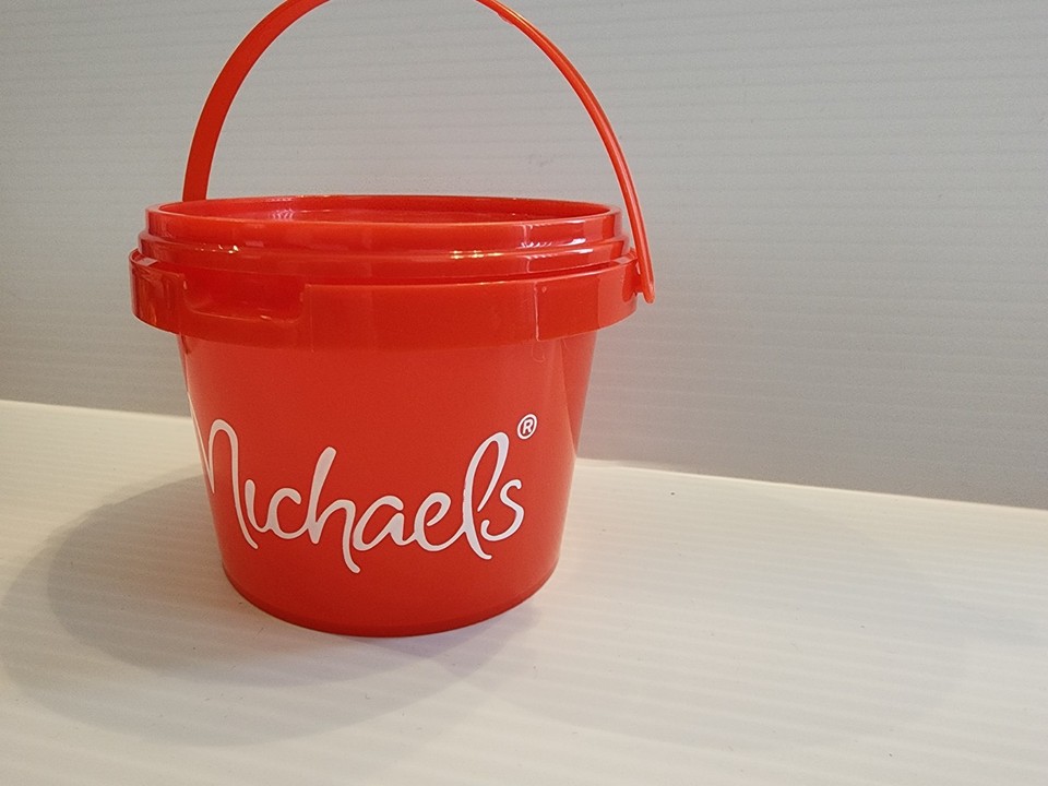 Michaels Mini Bucket With Handle & Lid 10.1 Fl Oz / 300 mL HTF | eBay