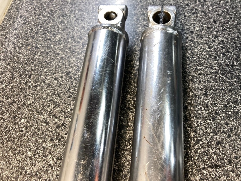 OEM kawasaki F6 chrome L/R fork tube lower bottom outer leg pair set ...