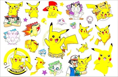 Pikachu Pokemon Pokeball Logo Icons Temporary Fake Tattoo | eBay UK