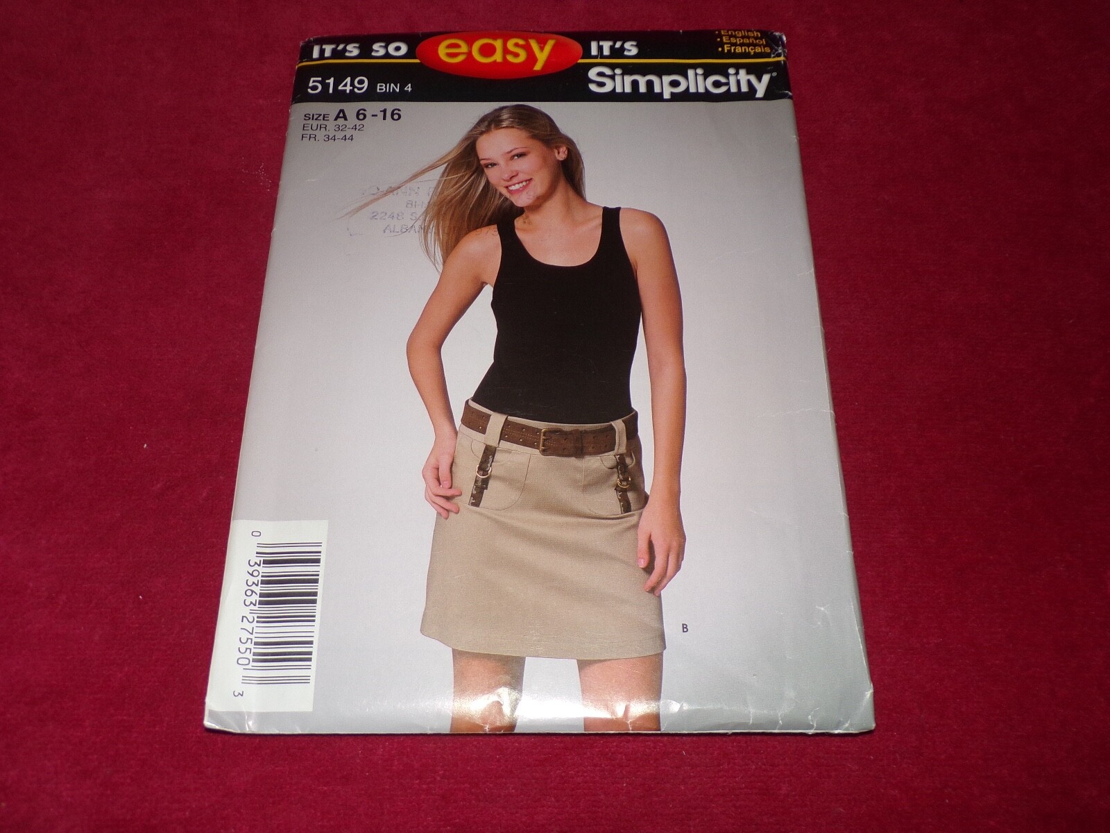 🌼 SIMPLICITY #5149 - LADIES EASY TWO STYLE MINI CARGO SKIRT PATTERN 6 ...