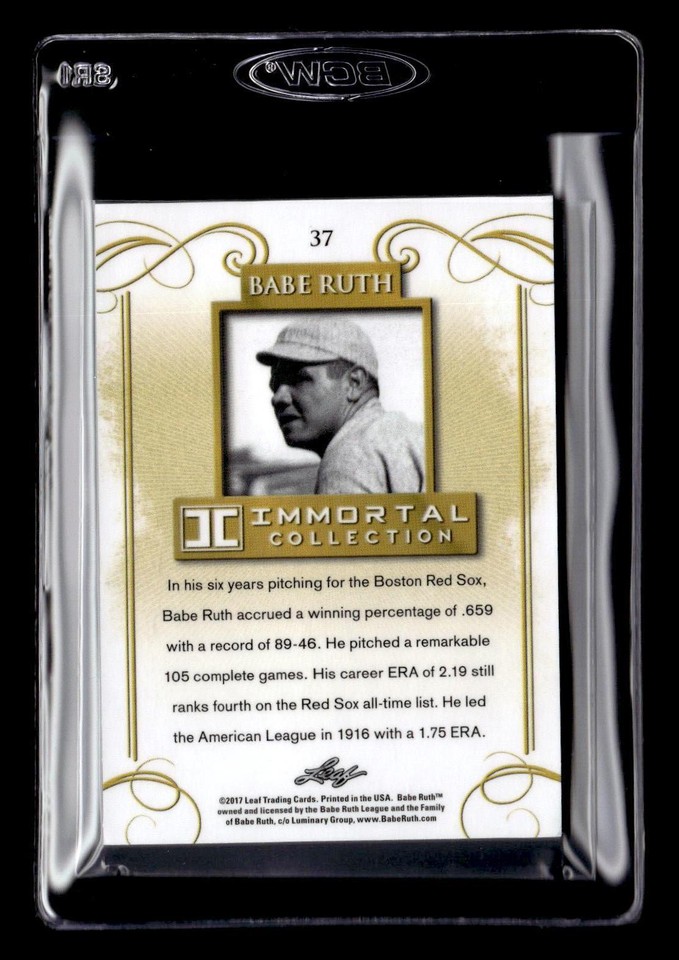 2017 Leaf Babe Ruth Immortal Collection #37 Babe Ruth #/50 | eBay
