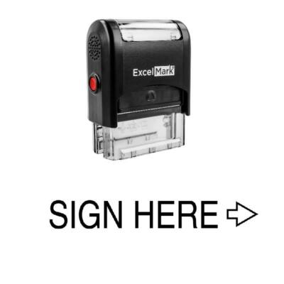 SIGN HERE Stamp - Self-Inking / Black | eBay