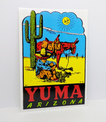 YUMA, ARIZONA Vintage Style Travel DECAL / Vinyl Sticker, Luggage Label ...