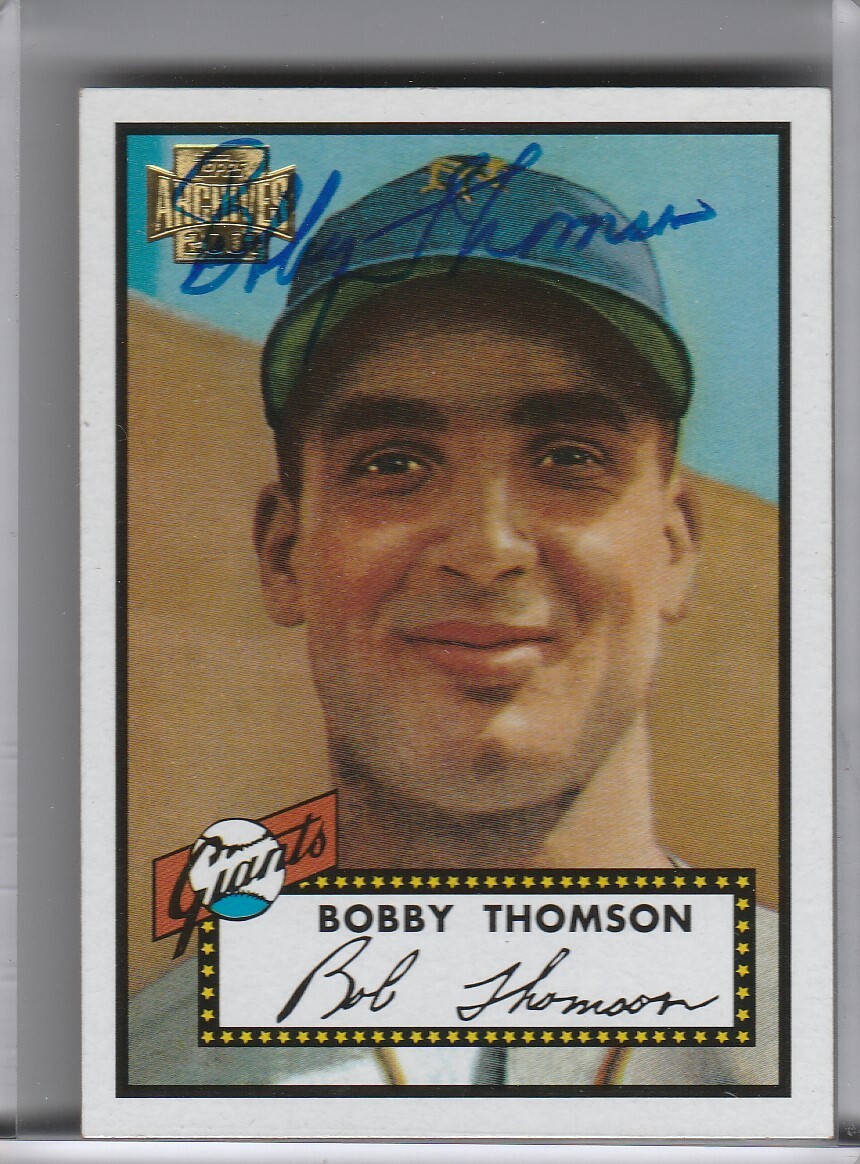 2001 TOPPS ARCHIVES #240 BOBBY THOMSON AUTOGRAPH NEW YORK GIANTS 2230 ...