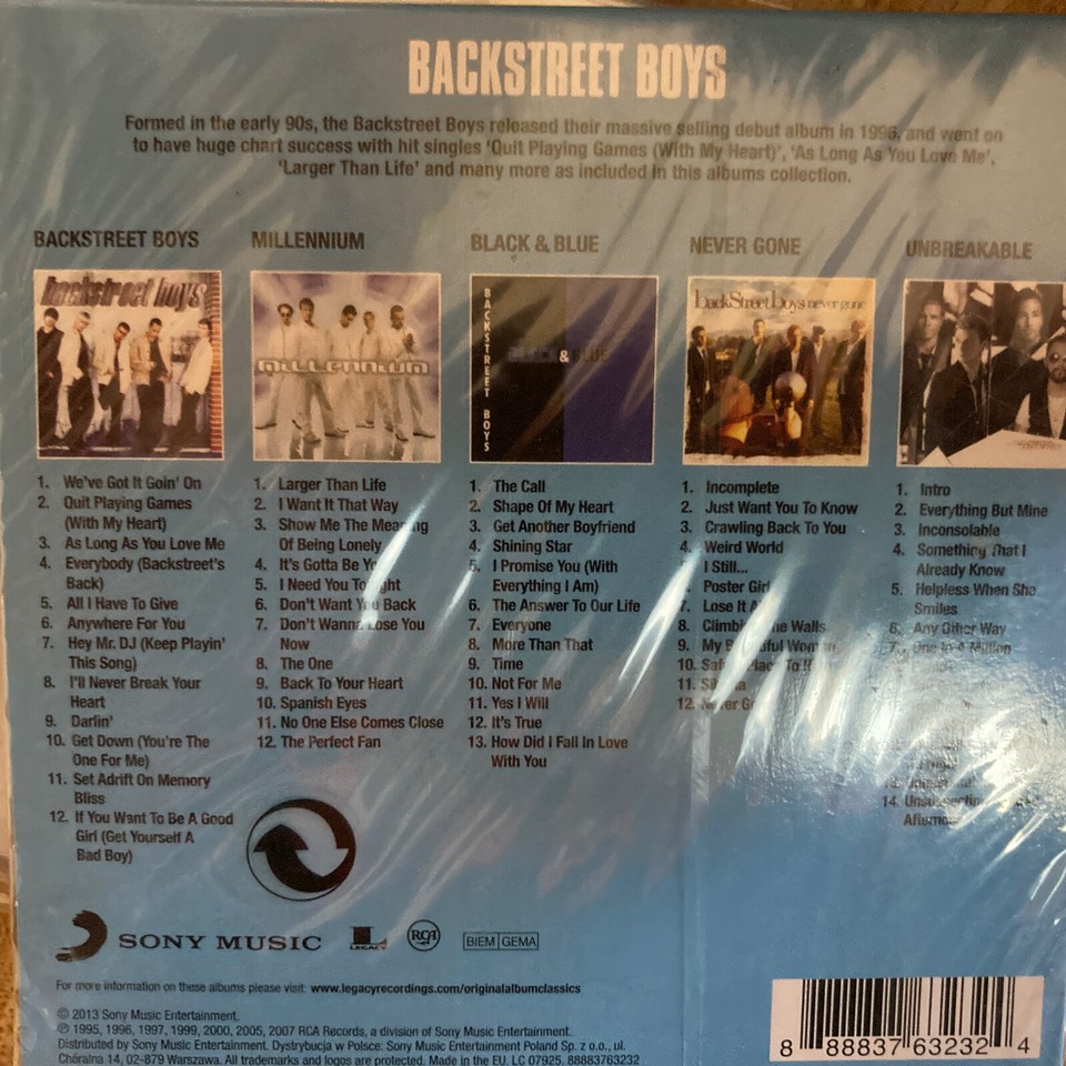 Original Album Classics Backstreet Boys NEW Sealed Box Set CDs 5 Albums ...