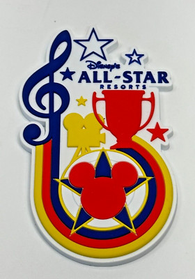 Walt Disney World Parks All-Star Resort Magnet Logo Sports Movies Music ...