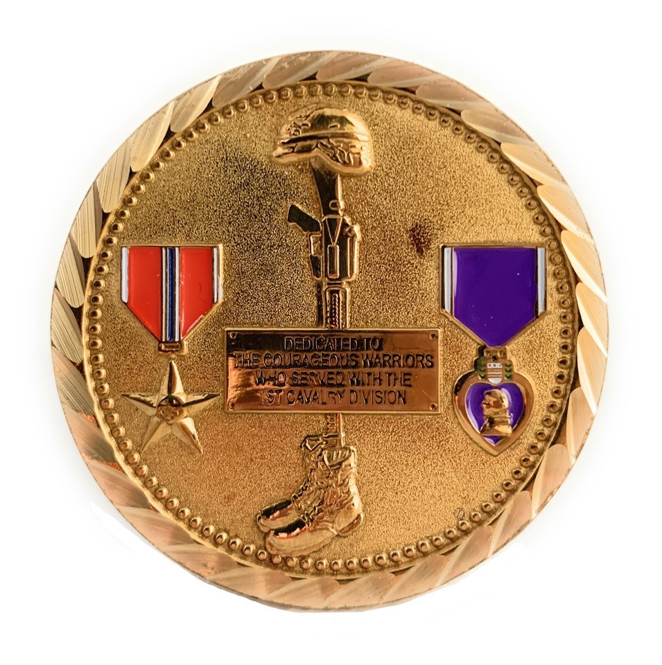 🌟US Army 1st Cavalry Challenge Coin, 1st Cav Memorial Veteren Vet ...