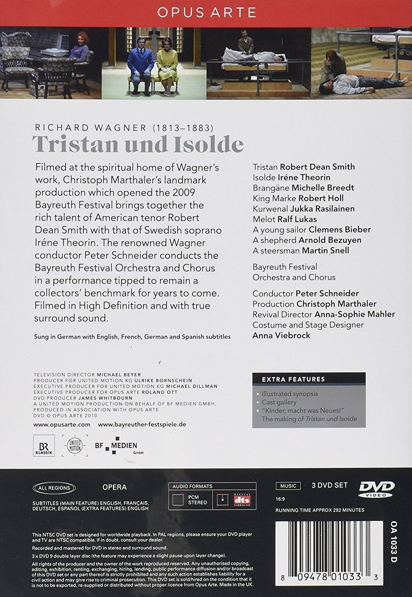 Wagner: Tristan Und Isolde (DVD) Robert Dean Smith Robert Holl Jukka ...
